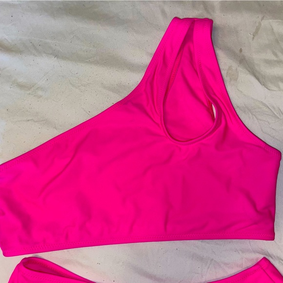 PINK Victoria's Secret | Swim | Hot Pink One Shoulder Style Bikini ...